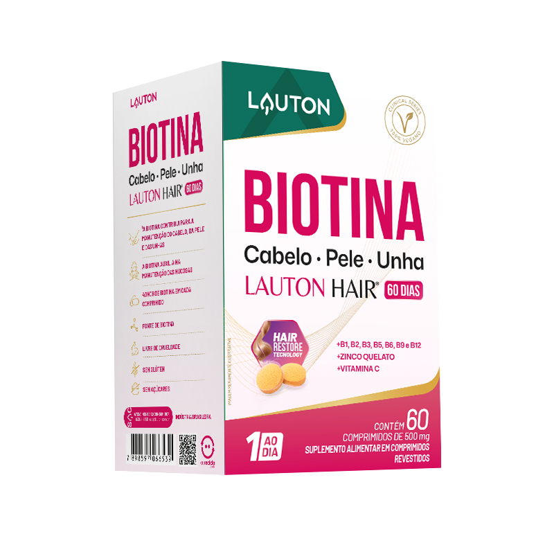 Biotina Lauton Hair - 45mcg - 60 Cps | Lauton Nutrition